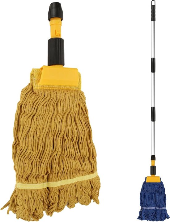 Heavy Duty Industriële Mop - 163 Cm Lange Handvat - Kaak Klem - Looped ...