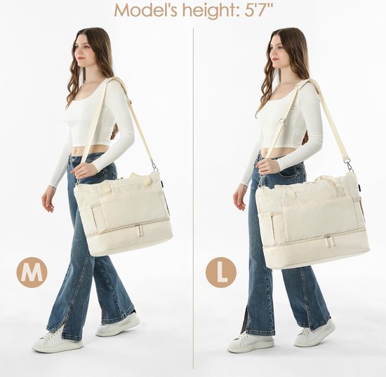 Dames sporttas Reistas met schoenenvak, 55L Weekender Dames groot met ...