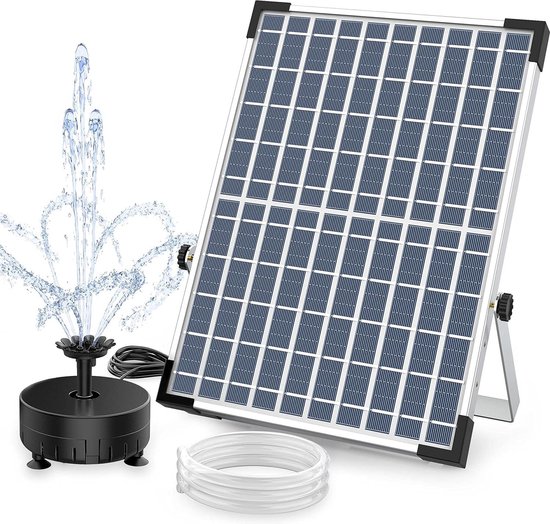 Fontein Pomp op Zonne-energie (12w) met LED Verlichting | bol