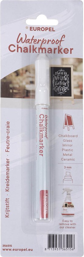 Europel Watervaste Krijtstift - 3mm - Wit – 1 stuk - Perfect voor ...