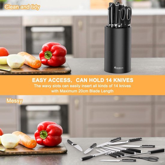 Zwart universeel rond messenblok - afneembare messenhouder - eenvoudige ...