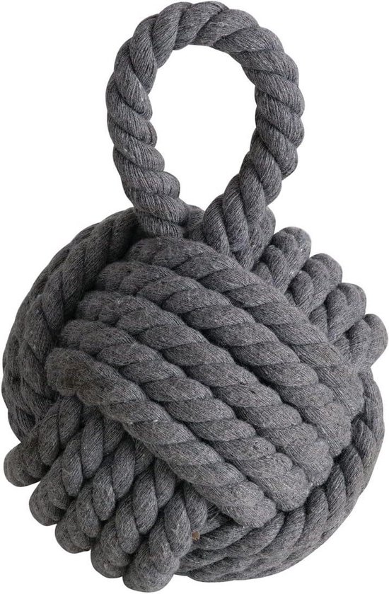 Grey Rope Fabric Handle Floor Door Stopper Knoto - Decorative Home ...