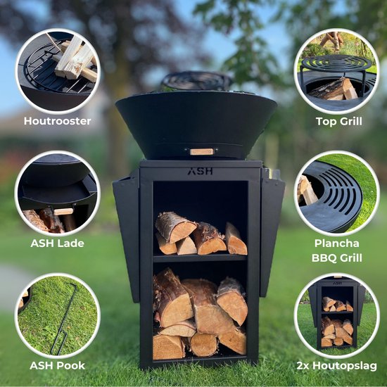 ASH - Phoenix - XXL - Plancha barbecue met grillring - Buitenkoken ...