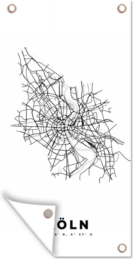 Wanddecoratie buiten Zwart Wit – Duitsland – Plattegrond – Stadskaart ...