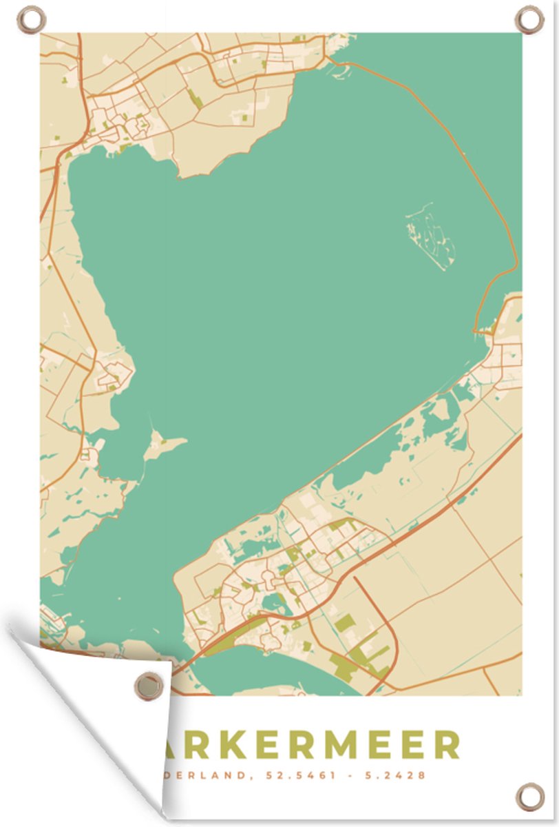 Tuinposters buiten Nederland - Markermeer - Plattegrond - Kaart ...
