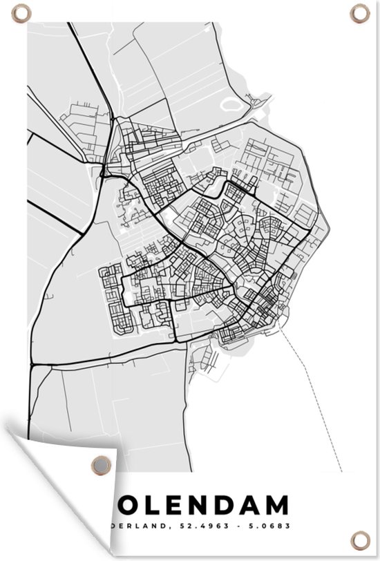 Tuinposters buiten Volendam - Plattegrond - Kaart - Stadskaart - 60x90 ...