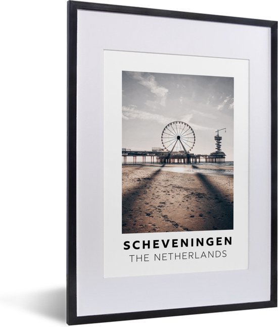 Fotolijst incl. Poster - Nederland - Scheveningen - Reuzenrad - 30x40 cm - Posterlijst | bol