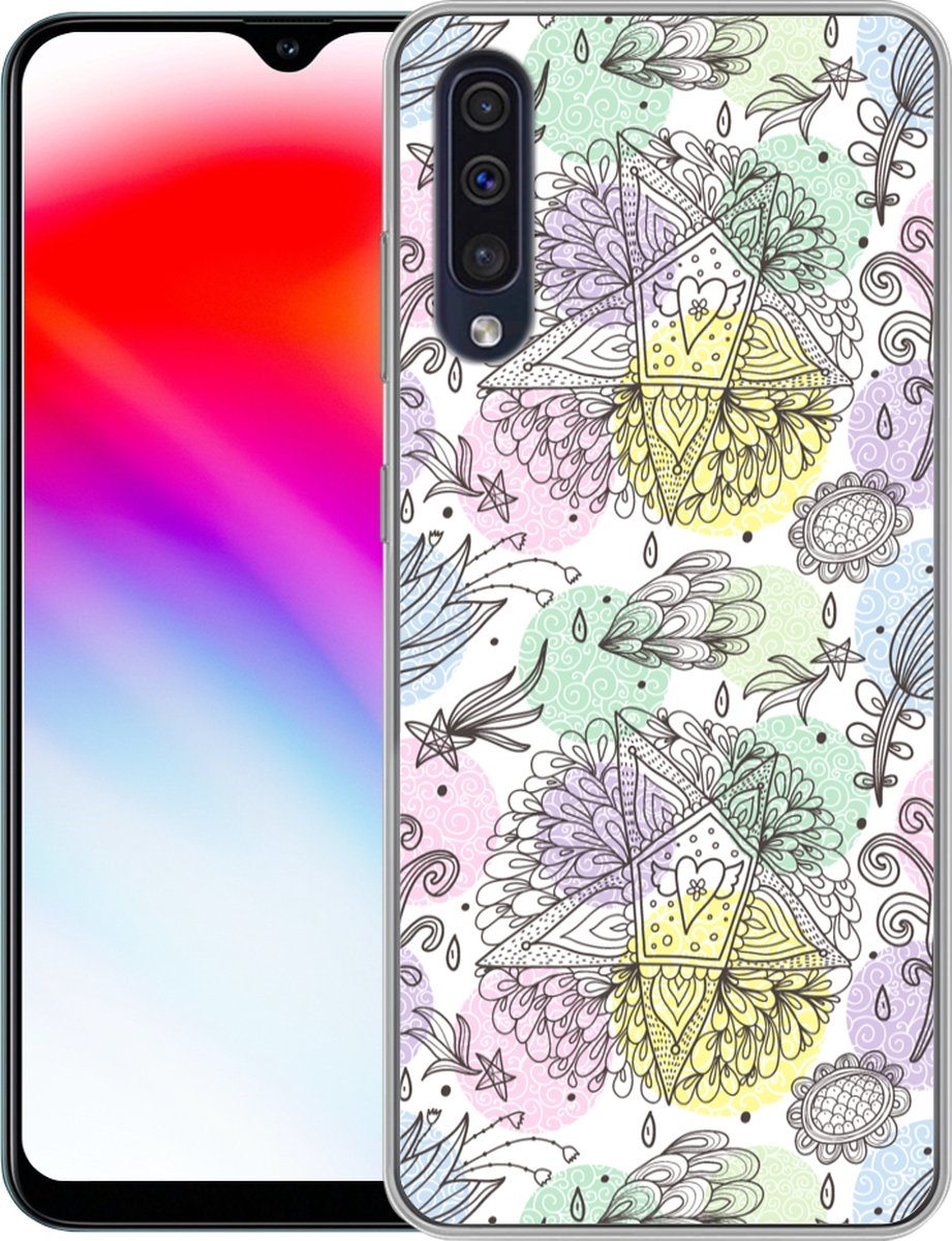Samsung Galaxy A50 hoesje - Meiden - Bloemen - Sterretjes - Patronen ...