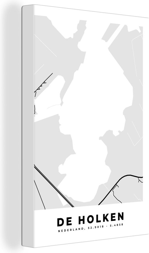 Canvas Schilderij Friesland - De Holken - Kaart - Plattegrond ...