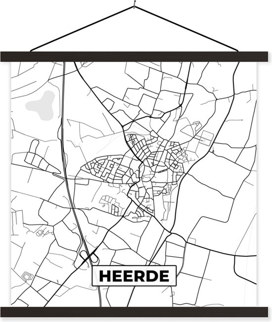 Posterhanger incl. Poster - Schoolplaat - Heerde - Stadskaart - Zwart Wit -... | bol