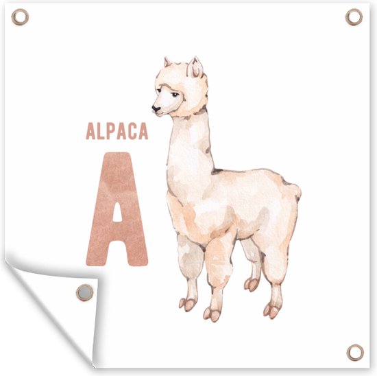 Tuin poster Alpaca - Alfabet - Letters - 200x200 cm - Tuindoek | bol.com
