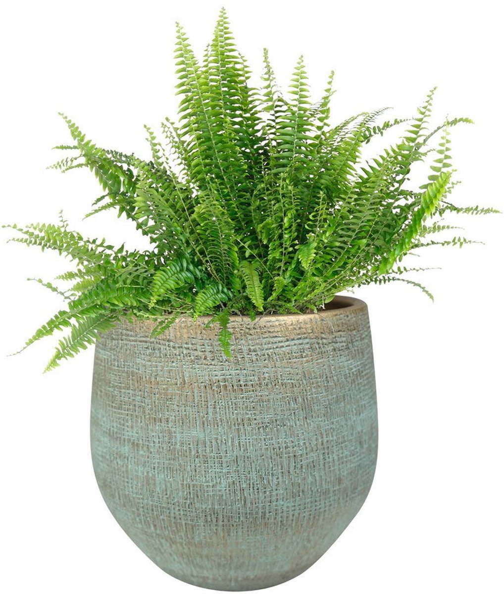 Plantenpot/bloempot in een strakke Modern design look shiny blauw Dia ...