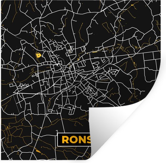Muurstickers - Sticker Folie - Goud - Ronse - Plattegrond - Stadskaart ...