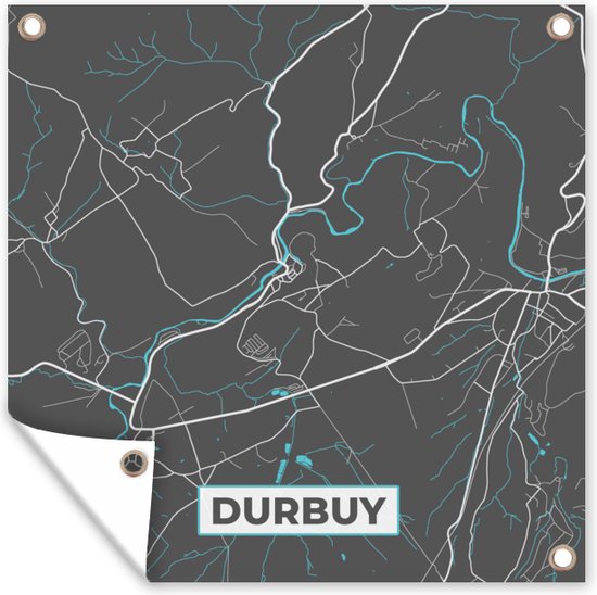 Tuindoek Kaart – Plattegrond – Stadskaart – Durbuy – België - Grijs ...