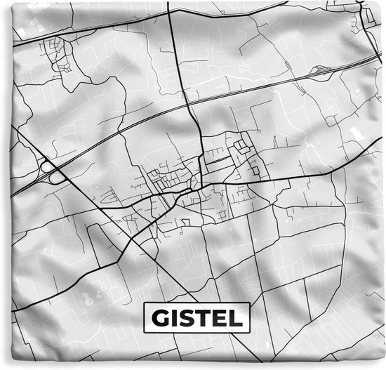 Kussenhoes 40x40 cm - Stadskaart – Plattegrond – België – Zwart Wit ...