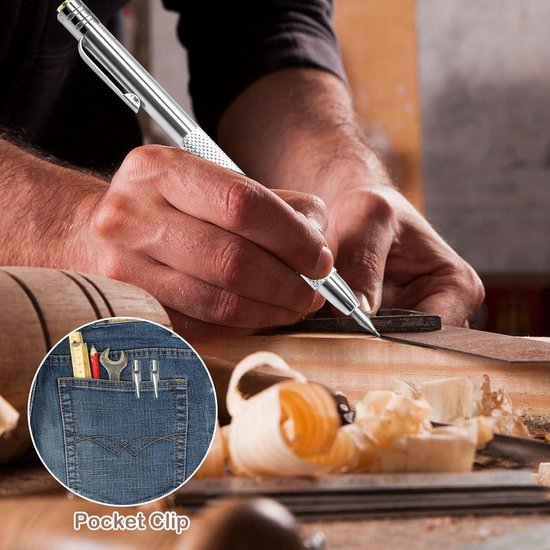 Hardmetalen punt met reserve markeerpunten en magnetische scribing tool ...