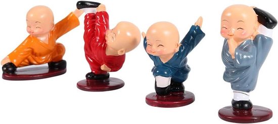Kung Fu Beeldje Monnik Poseren - Oosters Boeddhisme Standbeeld ...