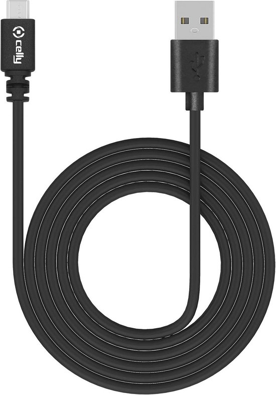 USB naar Micro USB Kabel 2 Meter Zwart - Opladen en Data Synchronisatie ...
