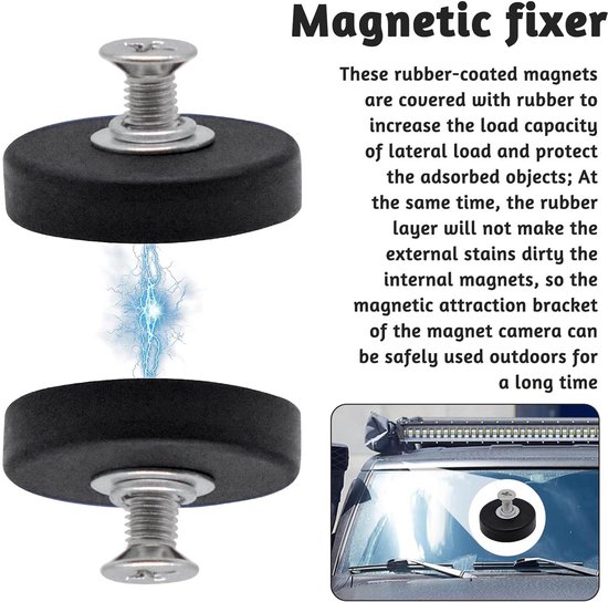 4x Neodymium Magneten met Rubberen Coating en M4 Schroefdraad - Sterke ...