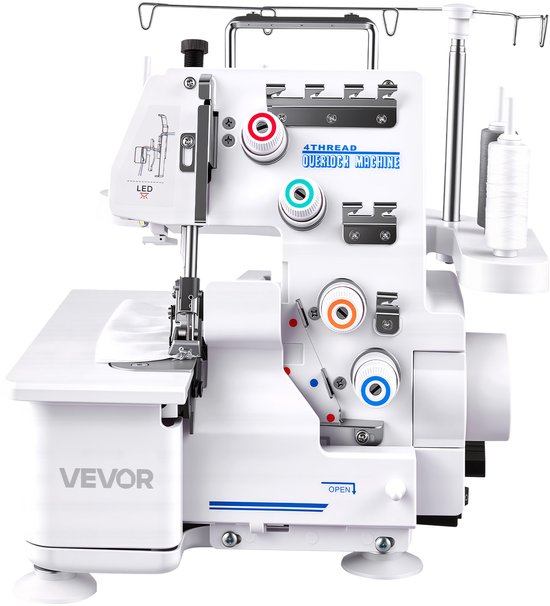 VEVOR Overlock Naaimachine, 1250 Steken Per Minuut, Geschikt voor 3- en ...