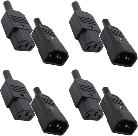 Pack van 8 IEC 320 C14 naar C13 Bus Stroomconnectoren 250V 10A | bol
