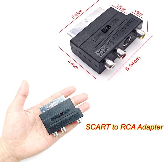 Scart naar RCA en S-Video Adapter met Schakelaar voor Diverse Apparaten ...