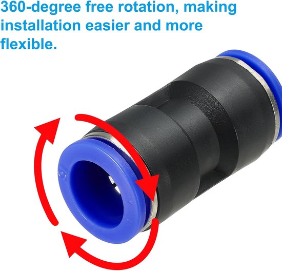 16 x 14 mm Push to Connect fittingen, 5 stuks kunststof luchtleiding ...