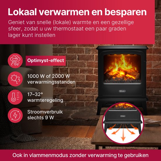 Dimplex Evandale Sfeerhaard - Waterdamp, Optimyst 3D-vlameffect, 2 kW ...