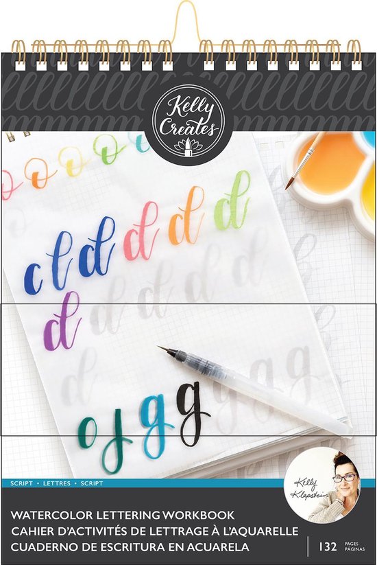 Kelly Creates -Watercolor brush lettering workbook scriptKelly Creates ...