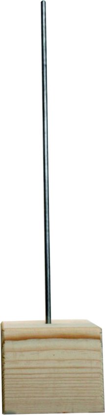 Vaessen Creative Standaard - Hout blok - Metalen spies - 30cm | bol