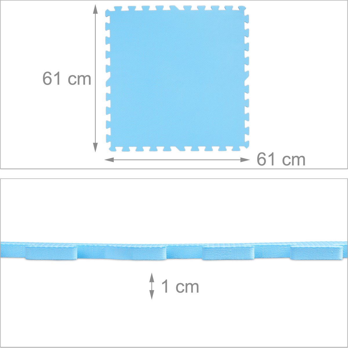 Relaxdays speelmat puzzel - met rand - puzzelmat - foam speeltegels ...