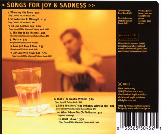 Tuey Connell - Songs For Joy And Sadness (CD), Tuey Connell | Muziek | bol