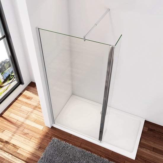 Inloopdouche-douchewand-walk in 10mm NANO EasyClean veiligheidsglas ...