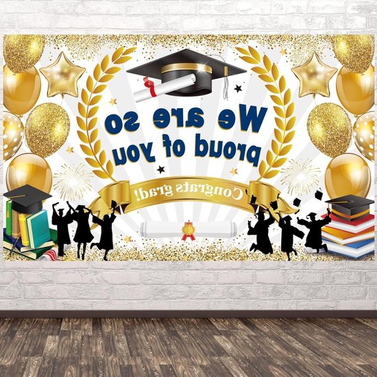 Allecto Plus - Grote Banner Afstudeer Decoratie met We Are So Proud of ...