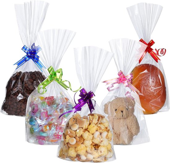 100 Transparante Snoepzakjes - Voor Verjaardag en Kerstmis - 15 x 25 cm ...