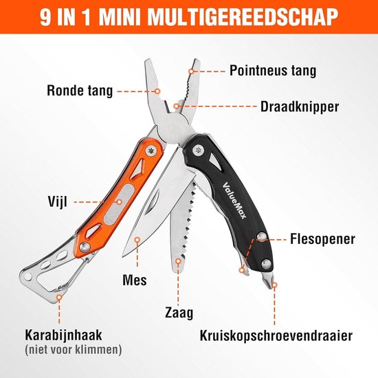 Multi-Purpose Tang Mini Mes 9 in 1 Multi-Tool Multifunctioneel ...