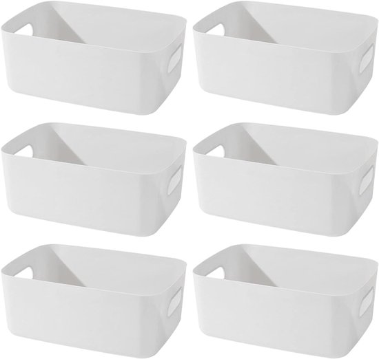 Kleine opbergdozen - veelzijdige opslag - set van 6 - wit - kunststof ...