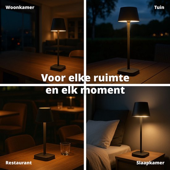 FlinQ Tafellamp Lume - Tafellamp Oplaadbaar - Tafellamp slaapkamer ...