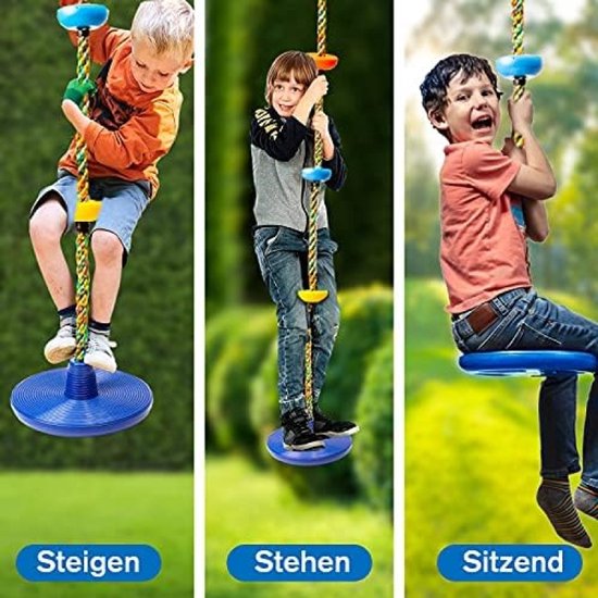 Klimtouw Swing Boom Kids Swing met Platform en Disc Swing Seat Set ...