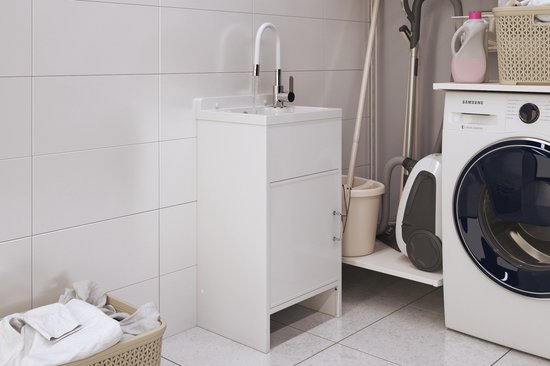 Granitan Loma Wasbak voor Werkruimte met PVC Kast, Kraan en Sifon - 1 ...