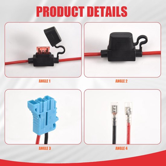 Set van 2 12 AWG kabelboomstekkers voor Peg-Perego 12 Volt SLA batterij ...