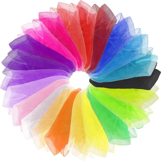 Pack van 30 vierkante jongleerdoeken in 22 kleuren - 60 x 60 cm - Dans ...