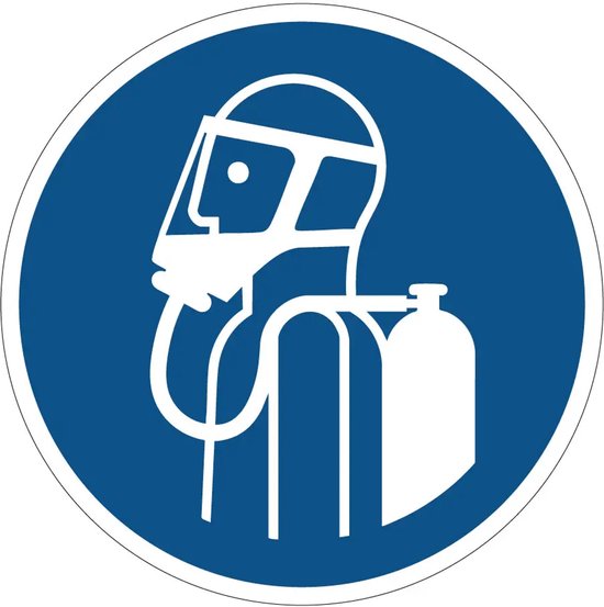 Zuurstoffles verplicht gebodssticker - M047 - 20 cm | bol