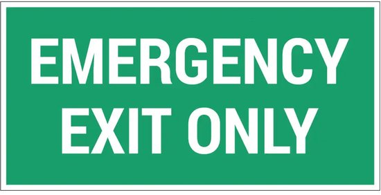 Emergency exit only sticker - 20 x 10 cm | bol