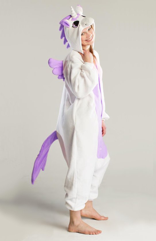 KIMU Onesie Paarse Pegasus Pak - Maat S-M - Eenhoornpak Kostuum ...