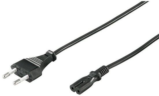 Stroomkabel euro plug naar C7 1,50m zwart | bol