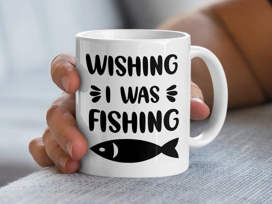 Wishing I Was Fishing Mug, Visser Mok, Grappige Mok, Vissen Cadeau ...