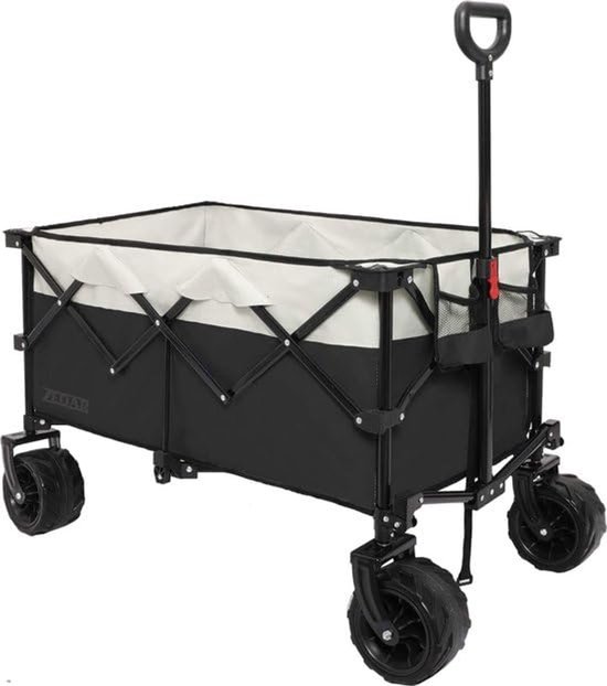 Opvouwbare bolderkar - 200L - zwart - met stevige frame | bol