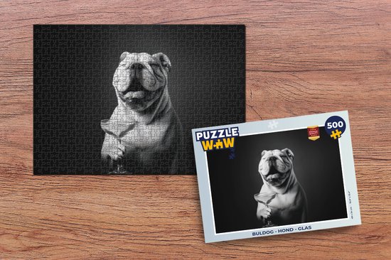 Puzzel Buldog - Hond - Glas - Legpuzzel - Puzzel 500 stukjes | bol