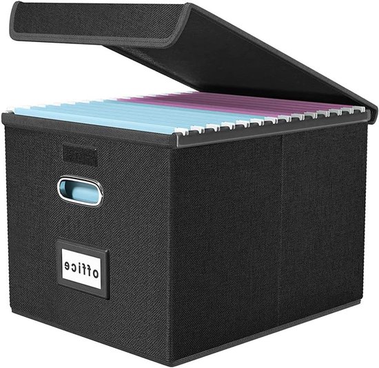 Allecto Premium - Hangende A4 opbergdozen met deksel van vezelplaat en ...